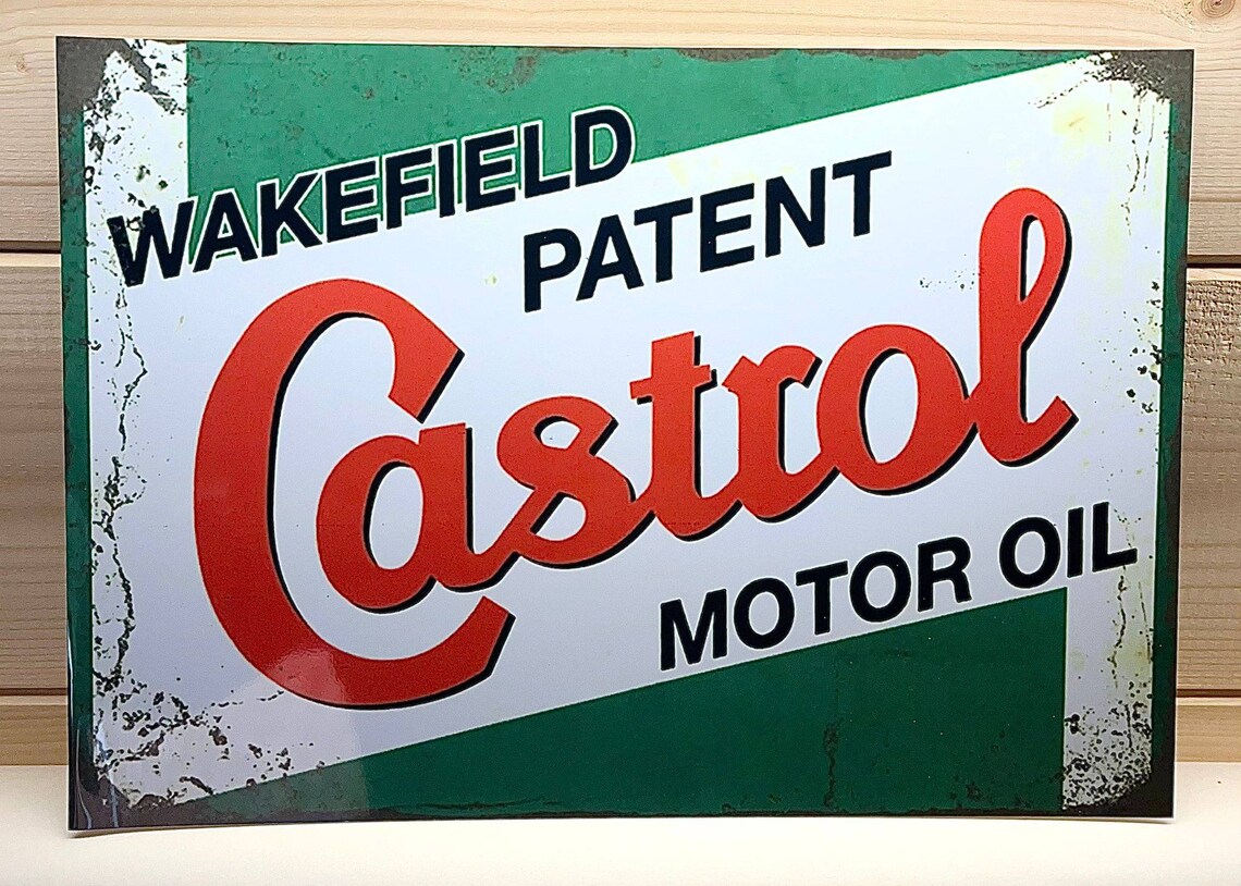 Retro Repro Castrol Oil Metal Sign 290x200mm, Man Cave Woman Cave ...
