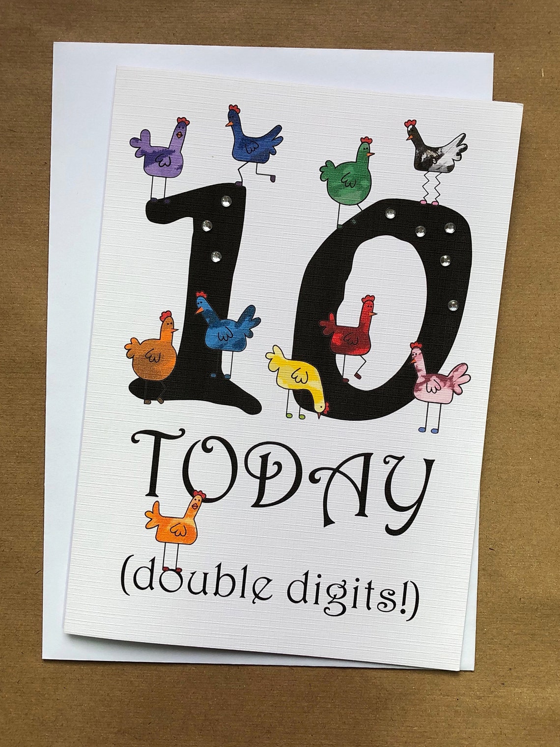 Ten Today. A5 Size Card. Double Digits. Birthday Card. Happy Birthday ...