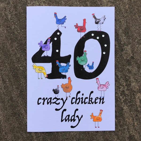 Chicken 40th Birthday Card - Etsy UK