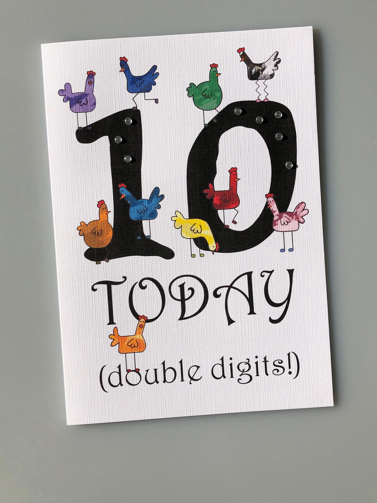 Ten Today. A5 Size Card. Double Digits. Birthday Card. Happy Birthday ...