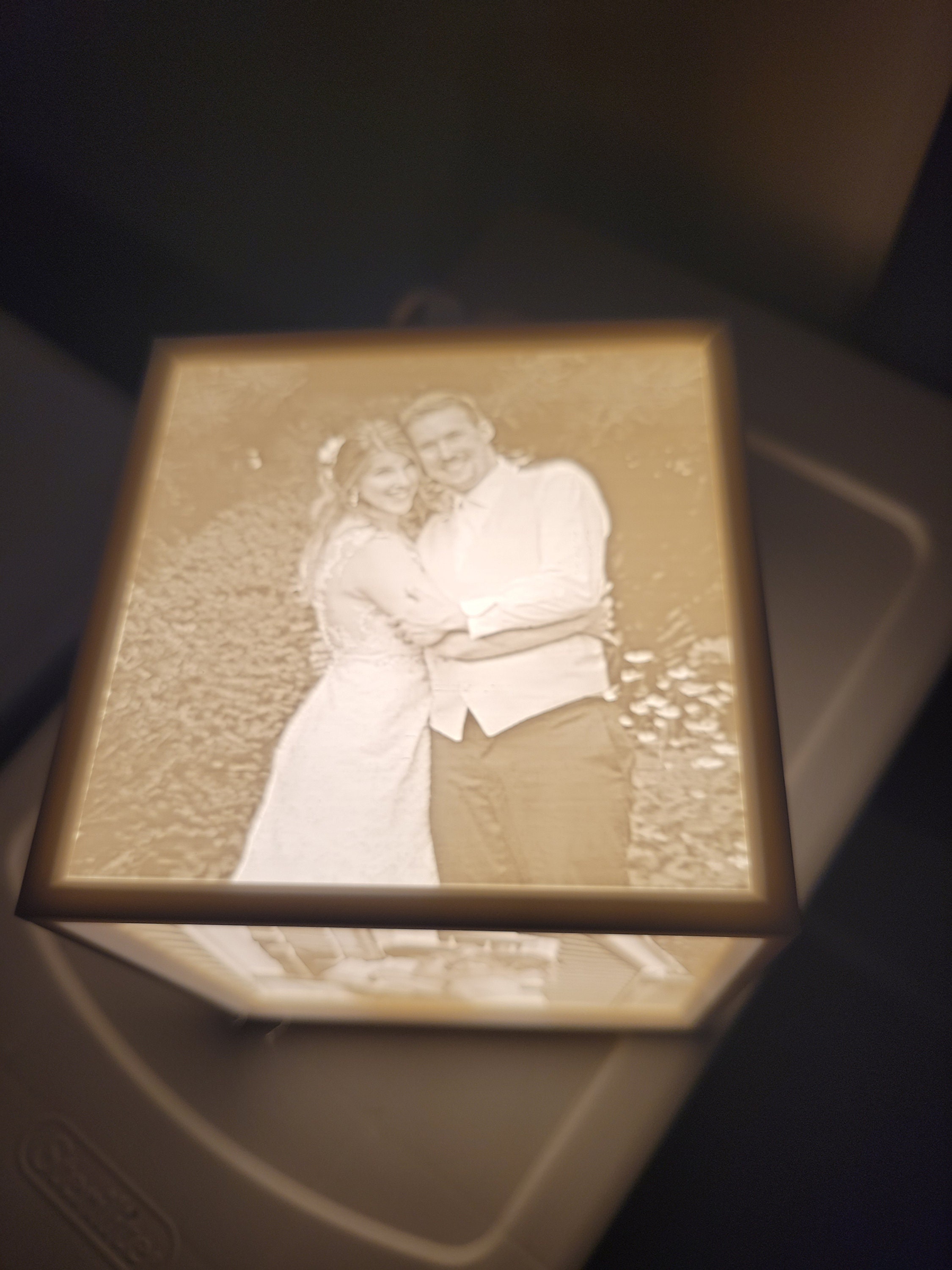 Lithophane Cube - Personalized Smart Lamp With Four Photos - Etsy
