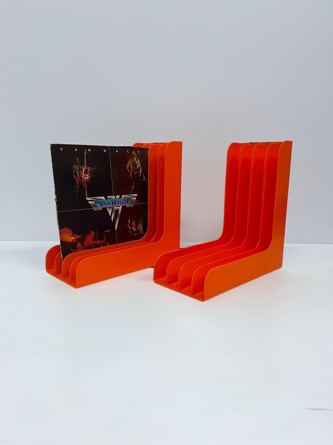 1 of 2 Bright Orange LP Holder, Vintage Vinyl Record Holder Rack, Space ...