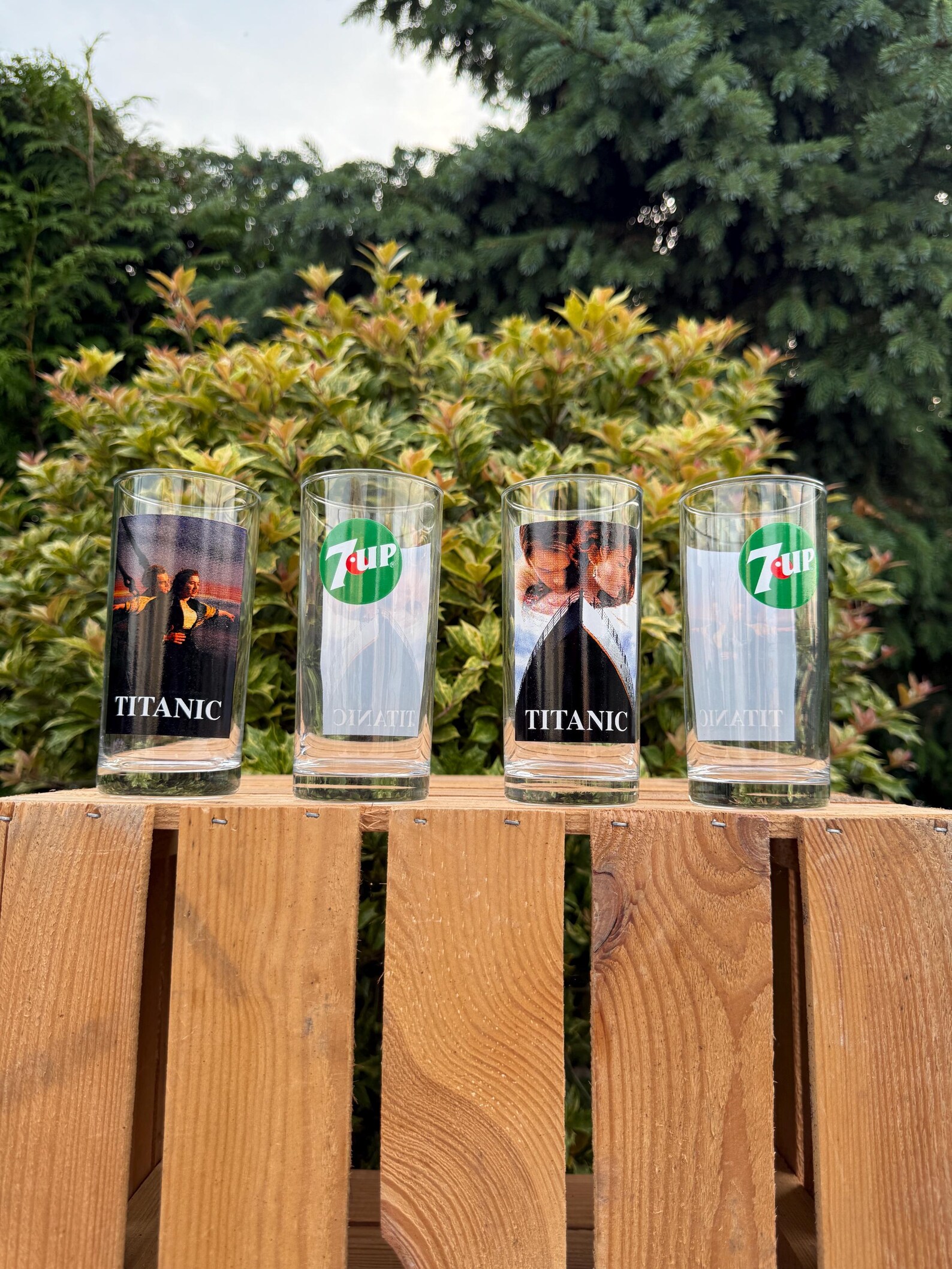 Vintage 7UP X Titanic Glasses Set of 4, Long Drink Tumblers, 1990s ...