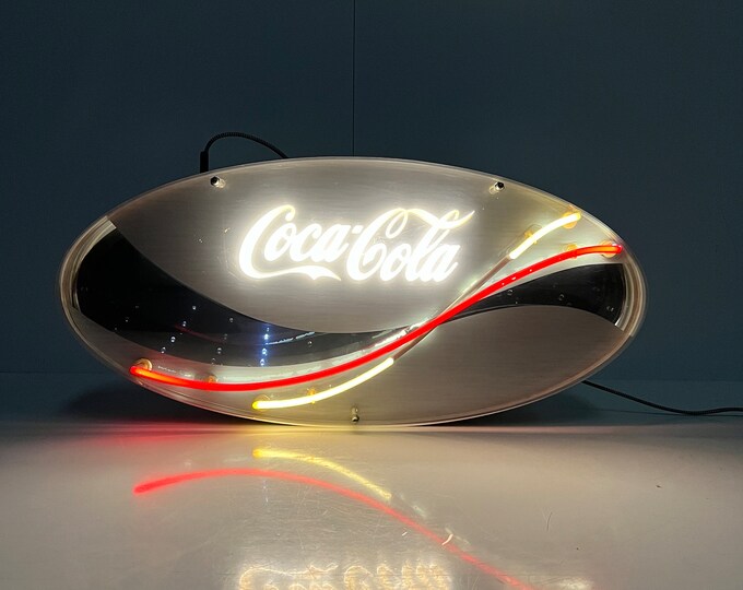 Vintage Coca Cola Neon Motion Sign, 1990s Wall Light, Retro Industrial ...
