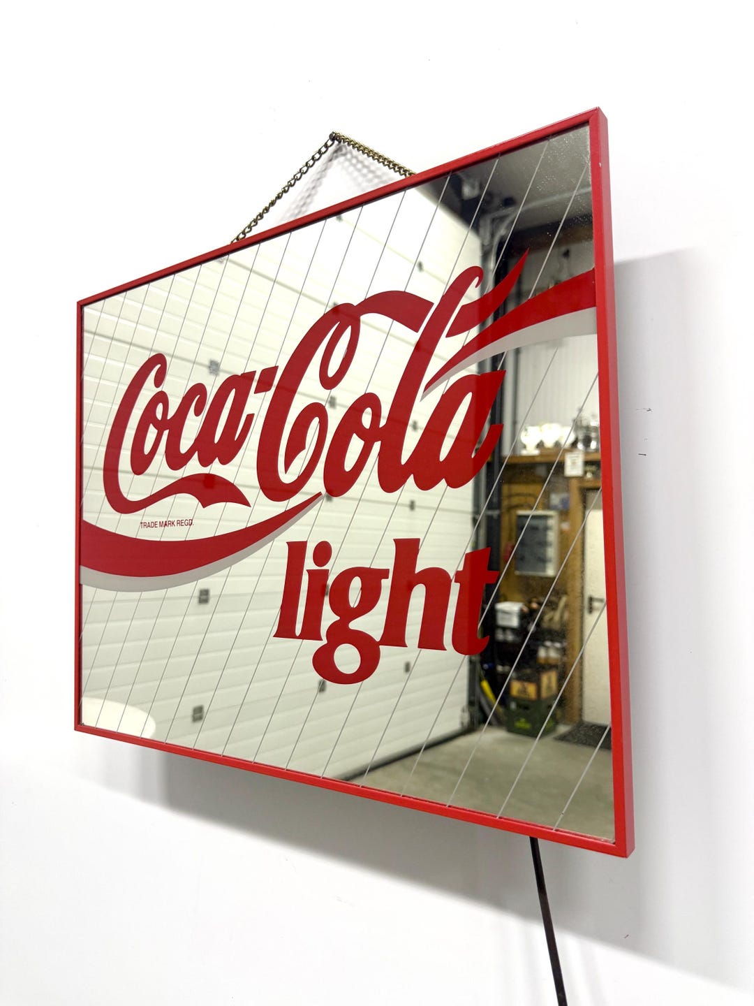 Vintage Coca-cola Lighted Mirror Sign, 1990s Coke Wall Light, Rare ...