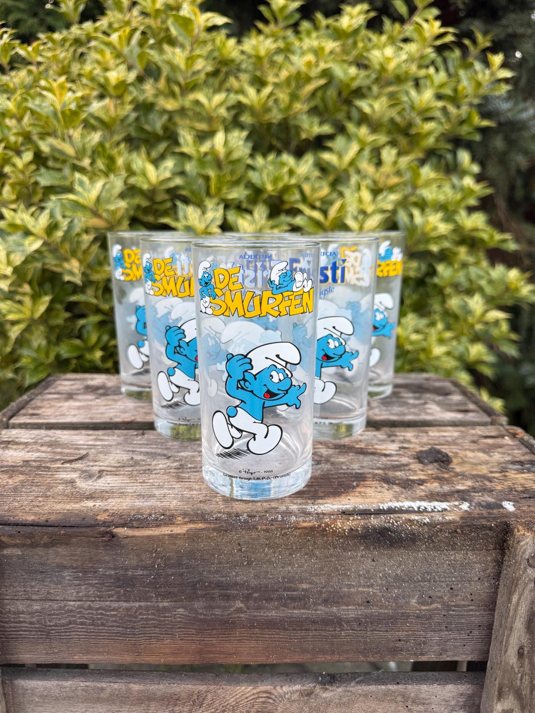The Smurfs Long Drink Glass Set of 6, Fristi 1998 Vintage, Rare Smurfs ...