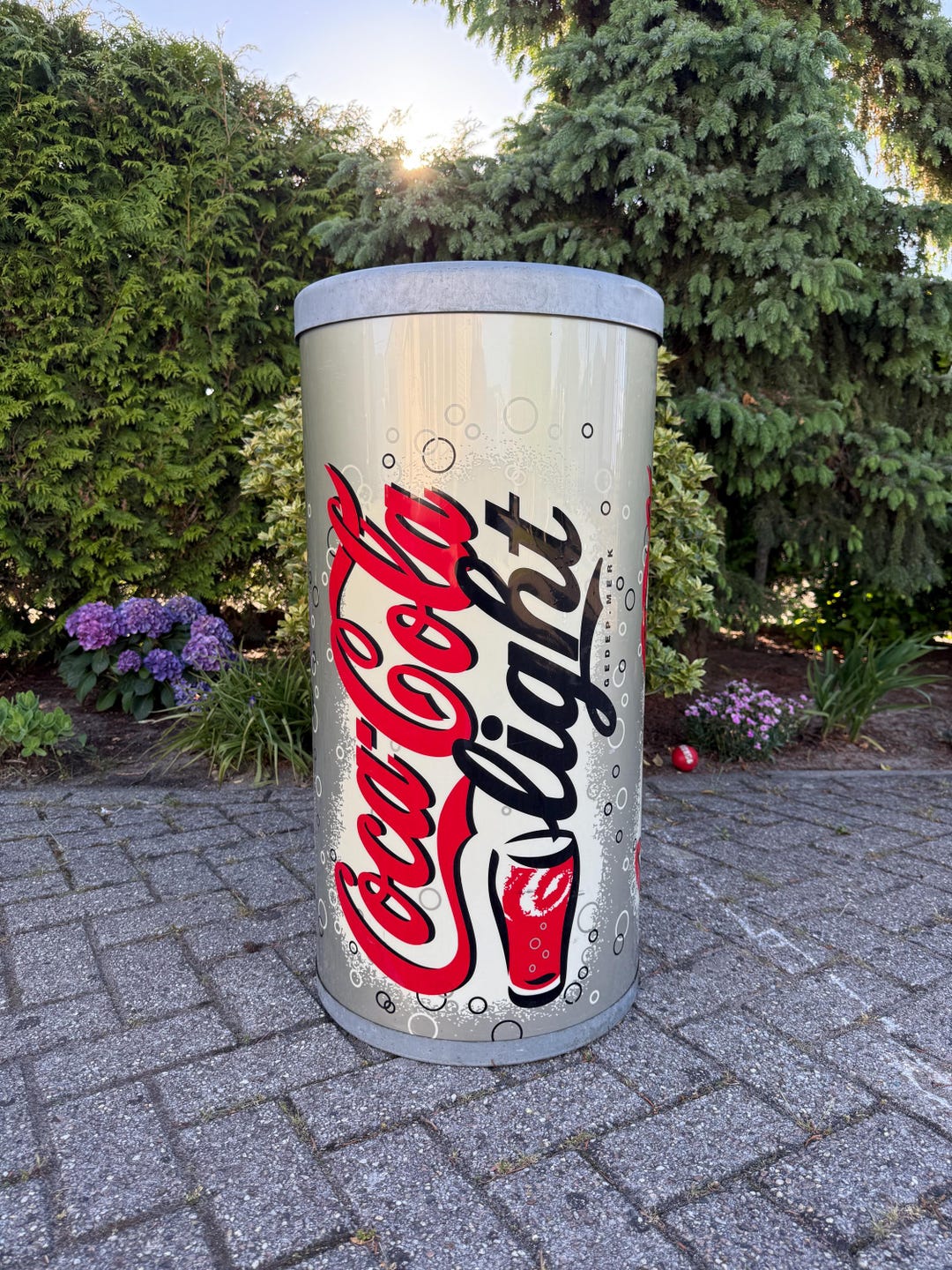 Vintage XXL Coca-cola Light Trash Can, Retro 80s 90s Waste Bin, Man ...