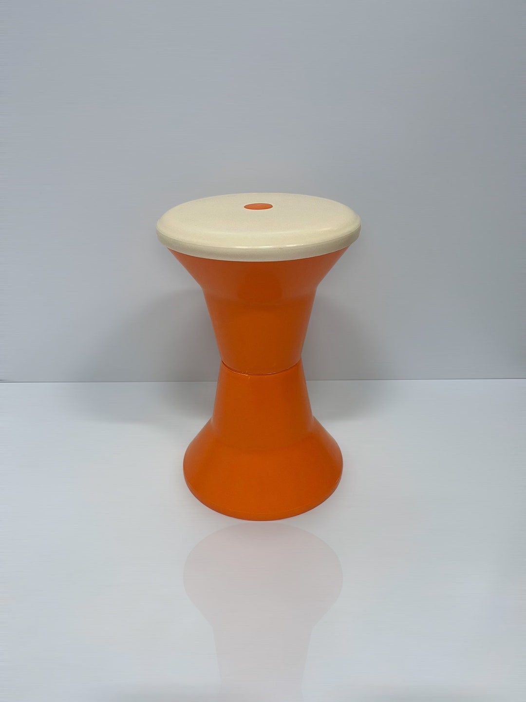 Vintage Space Age Stool, Tam Tam Diablo Stool, Seventies Orange Design ...