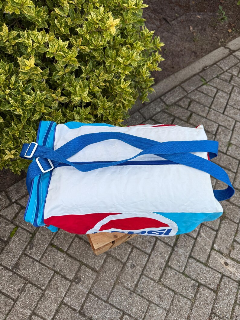 Vintage Pepsi Duffel Bag, 1980s Sports Travel Bag, Red Blue White Logo ...