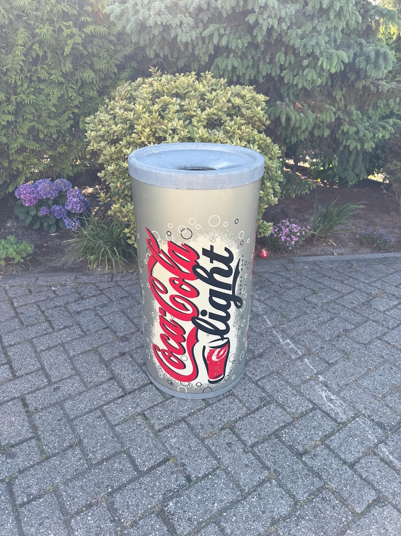 Vintage XXL Coca-cola Light Trash Can, Retro 80s 90s Waste Bin, Man ...