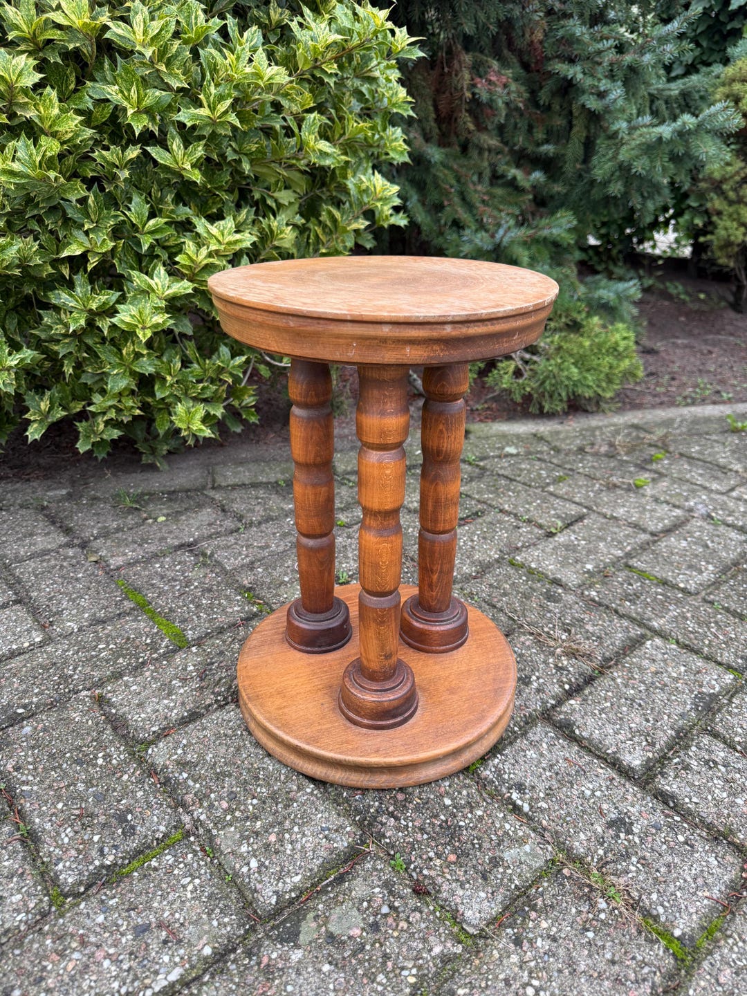 Rustic Farmhouse Plant Table, Mid Century Wooden Console, Vintage Side ...