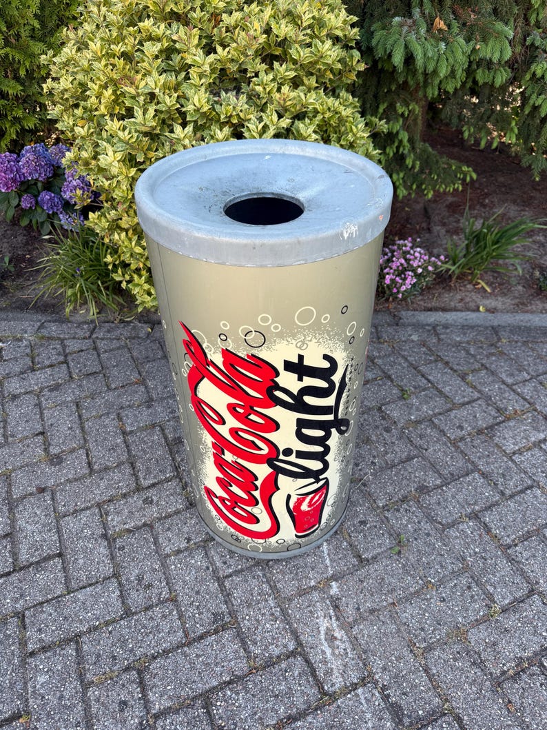 Vintage XXL Coca-cola Light Trash Can, Retro 80s 90s Waste Bin, Man ...