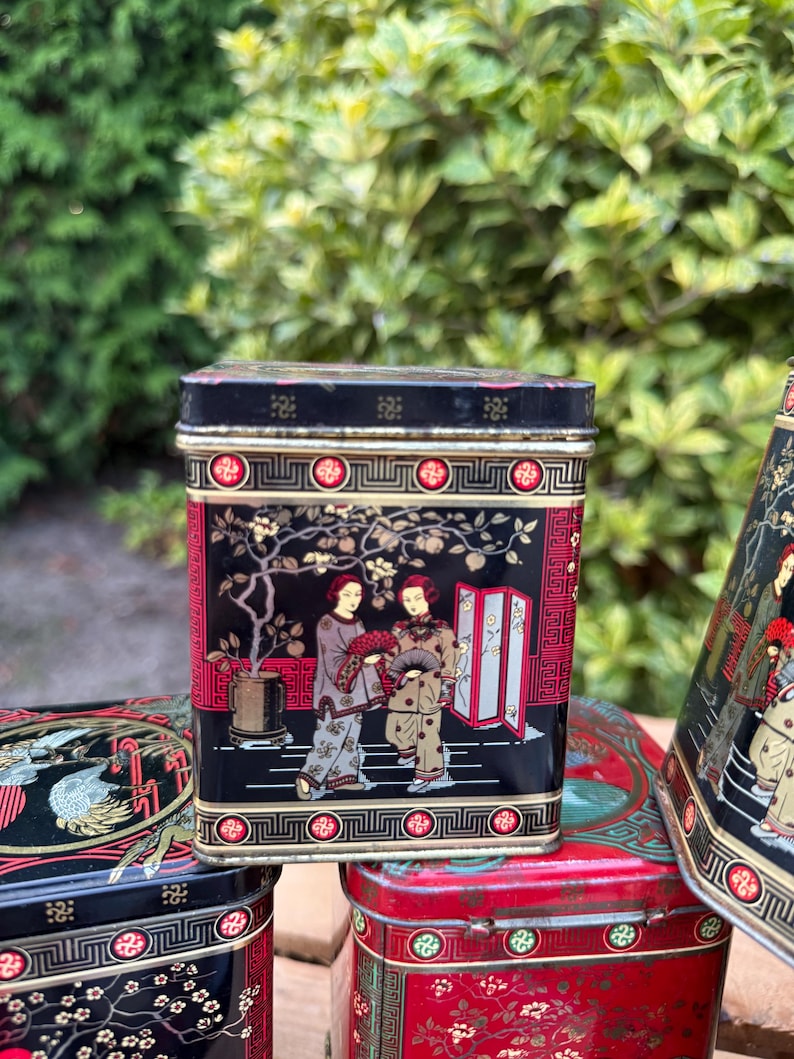 Vintage English Tea Tins Collection, Pickwick Tea Tins, Decorative ...