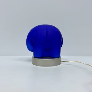 Vintage Glass Table Lamp, Blue Elephant Shaped, James & Poki Co ...