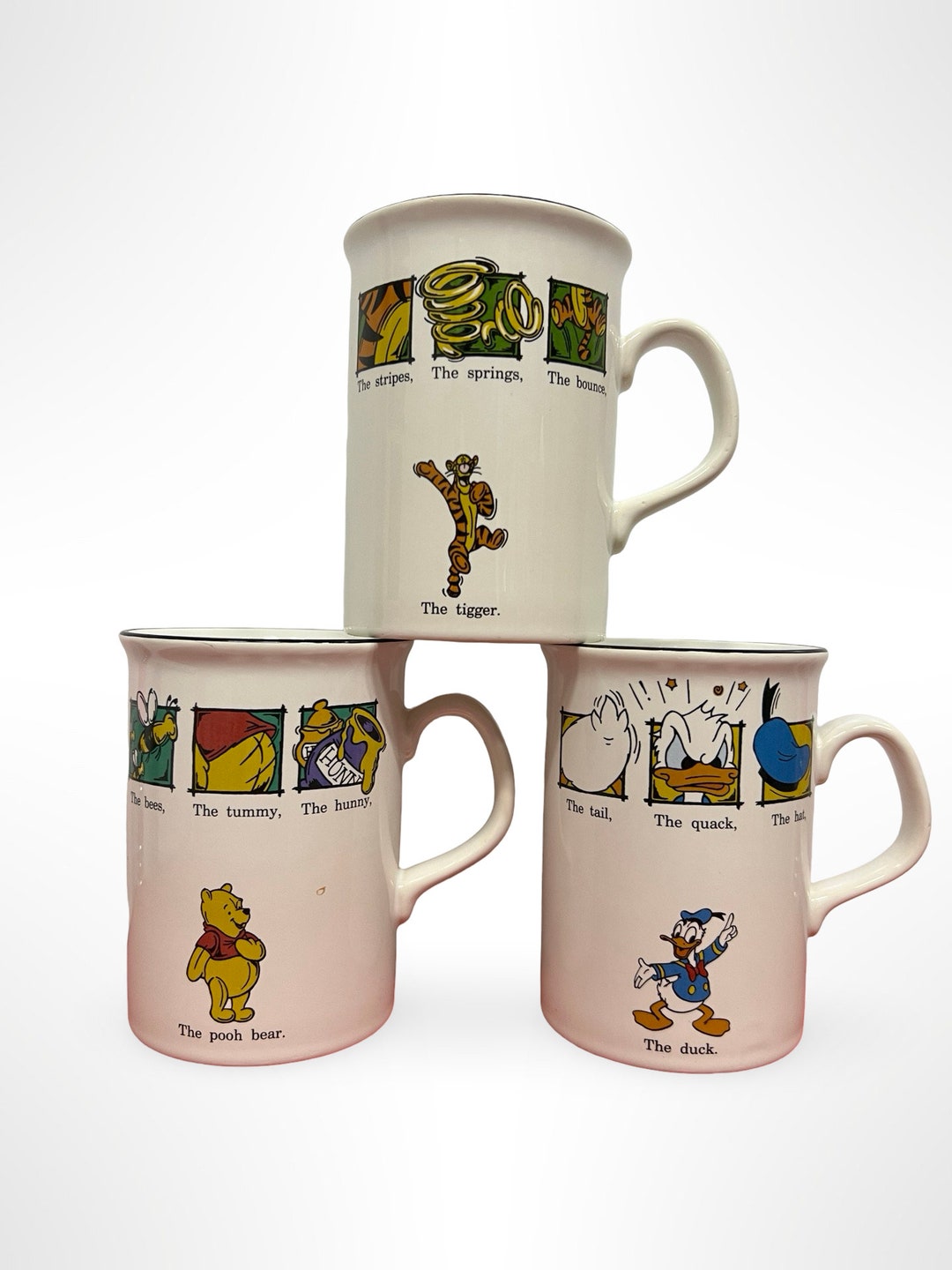 Vintage Disney Mugs, Coffee Tea Cups, Winnie the Pooh and Donald Duck ...