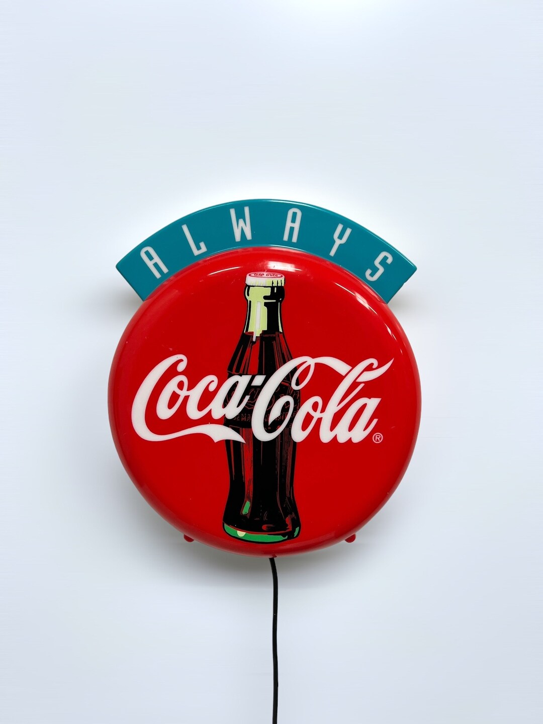 Vintage Always Coca Cola Light Sign, Small Blemish, Classic Logo Advertising Lamp, Delicious ...