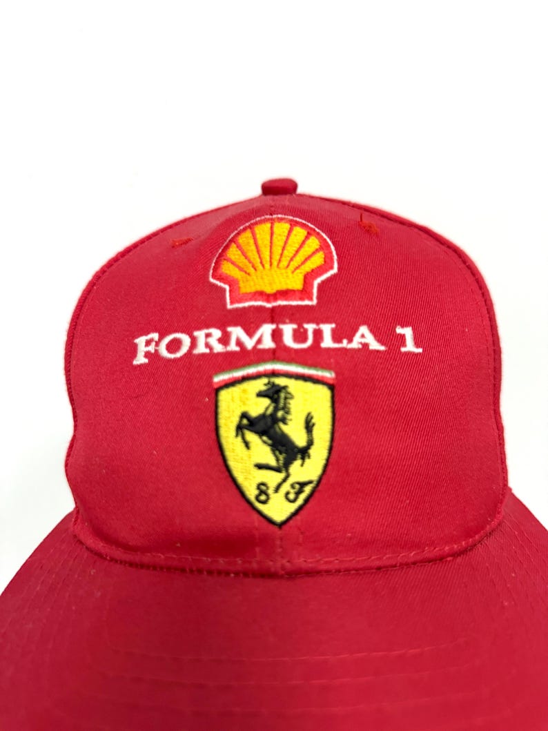 Vintage Ferrari Formula 1 Cap, Red Shell Sponsor Hat, Rare F1 Racing ...