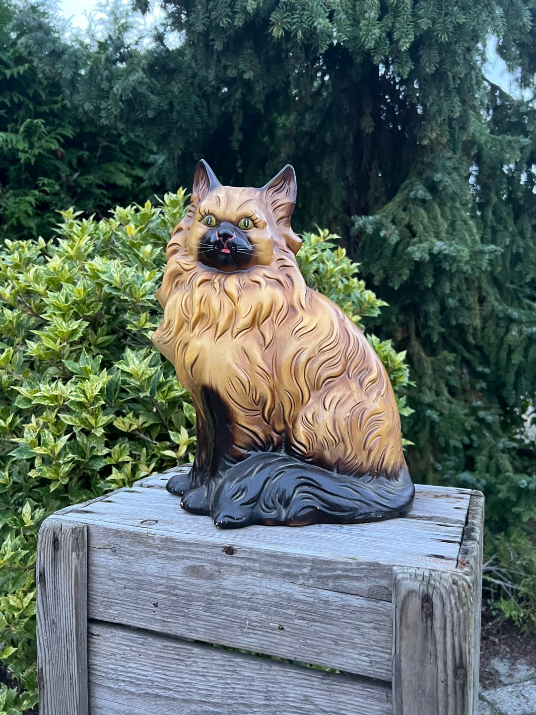 Vintage Persian Cat Statue, Mid-century Ceramic Art, Unique Rare Find ...