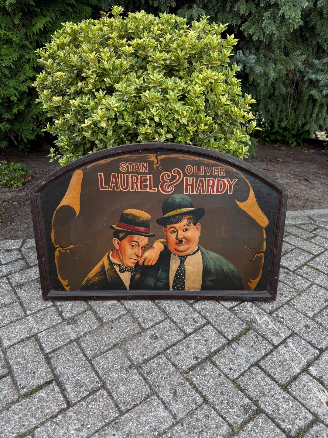 Rare Vintage Laurel And Hardy Wooden Wall Sign, Large Comedy Duo Plaque ...