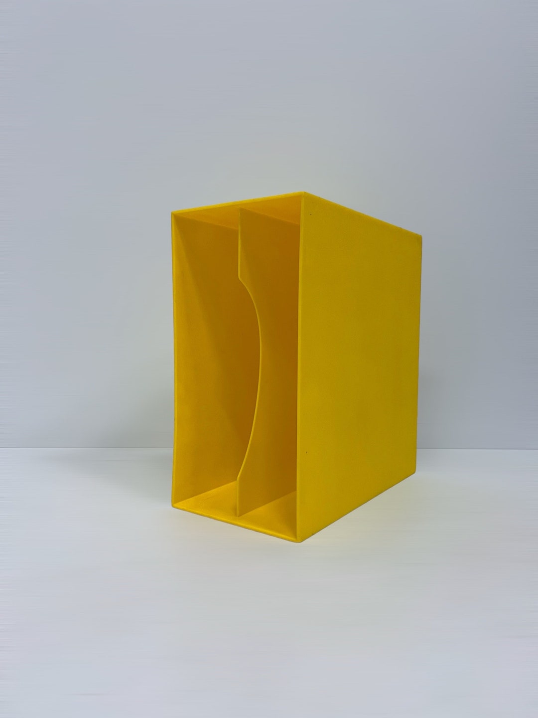 Vintage LP Holder, Yellow Vinyl Storage Box, Wall Mount Open Cabinet ...