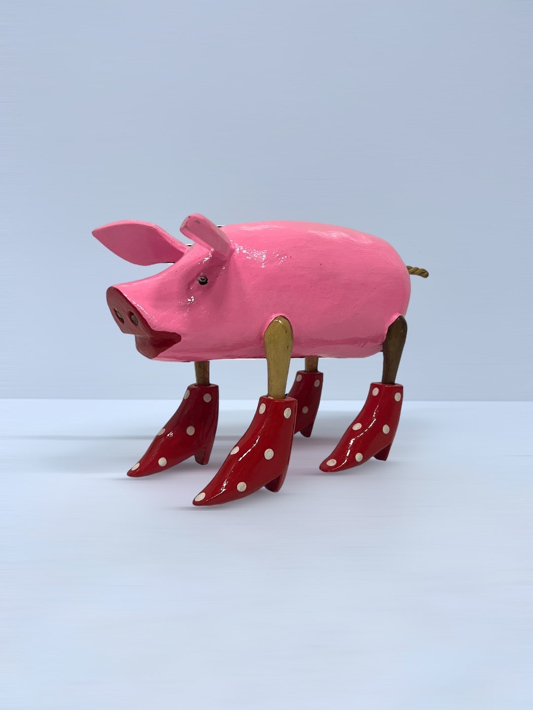 Pink Pig on Heels Artwork Early 2000s Home Decor Funny - Etsy