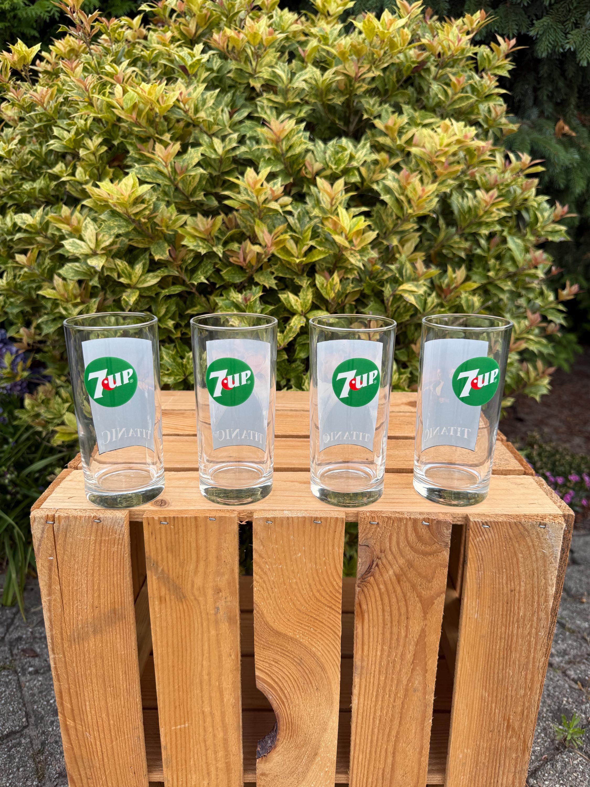 Vintage 7UP X Titanic Glasses Set of 4, Long Drink Tumblers, 1990s ...