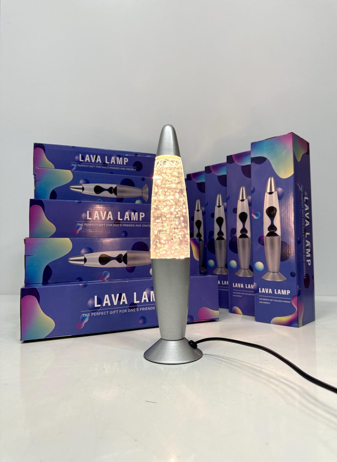 Vintage Lava Glitter Lamp, 1990s Rocket Glass Table Lamp, Space Age ...
