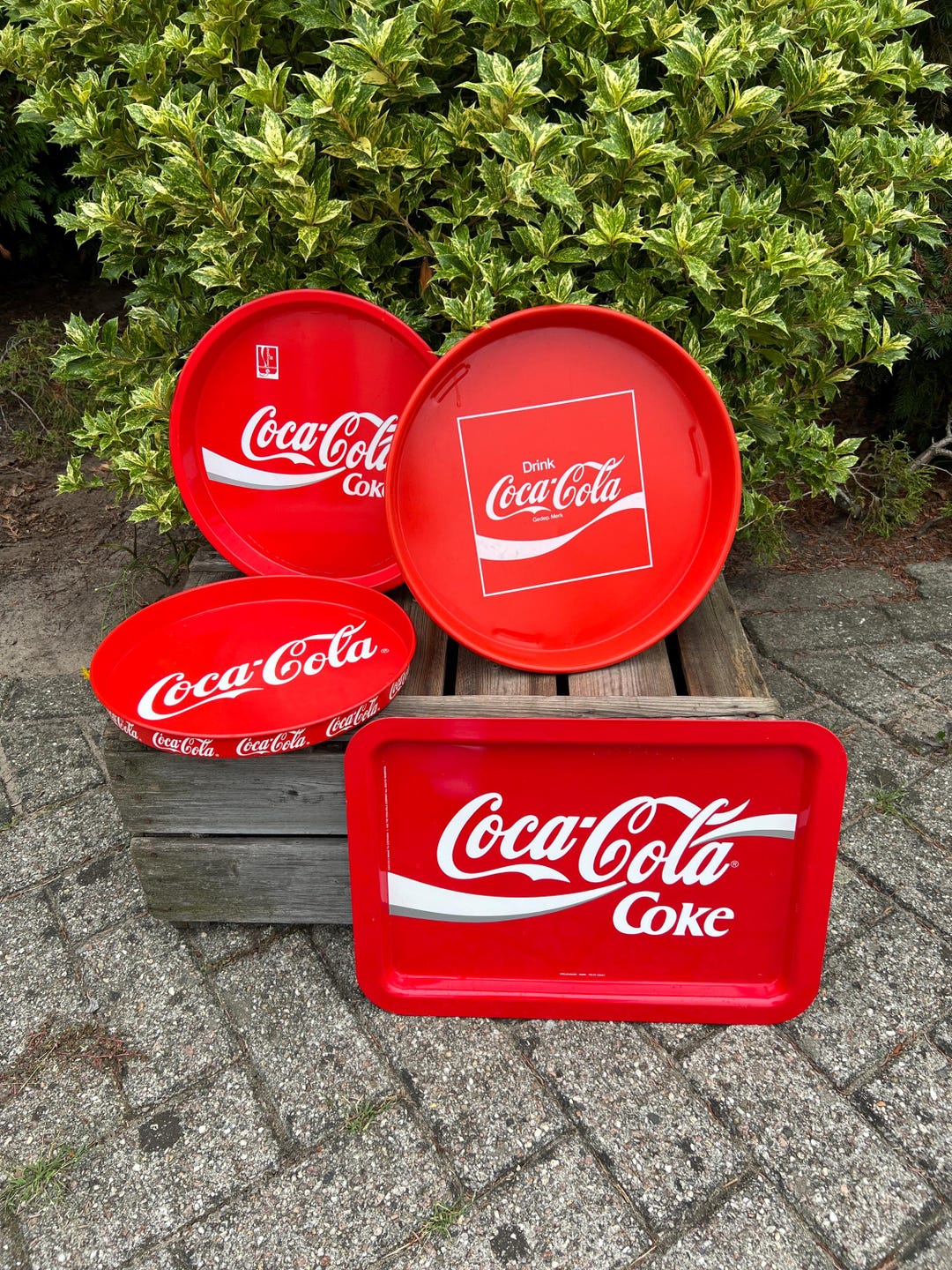 Vintage Coca Cola Serving Trays, 1980s Home Bar Decor, Man Cave Gift ...