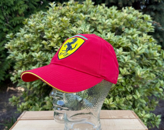 NOS Ferrari F1 Cap, 1990s Red Racing Hat, Scuderia Team Logo, Vintage ...
