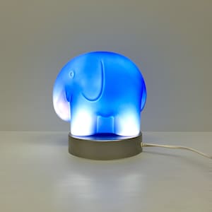 Vintage Glass Table Lamp, Blue Elephant Shaped, James & Poki Co ...