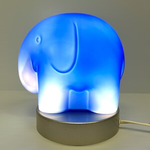 Vintage Glass Table Lamp, Blue Elephant Shaped, James & Poki Co ...