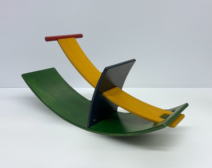 Rare Stokke Hippo Rocking Horse, Wooden Postmodern Design, Multicolor ...