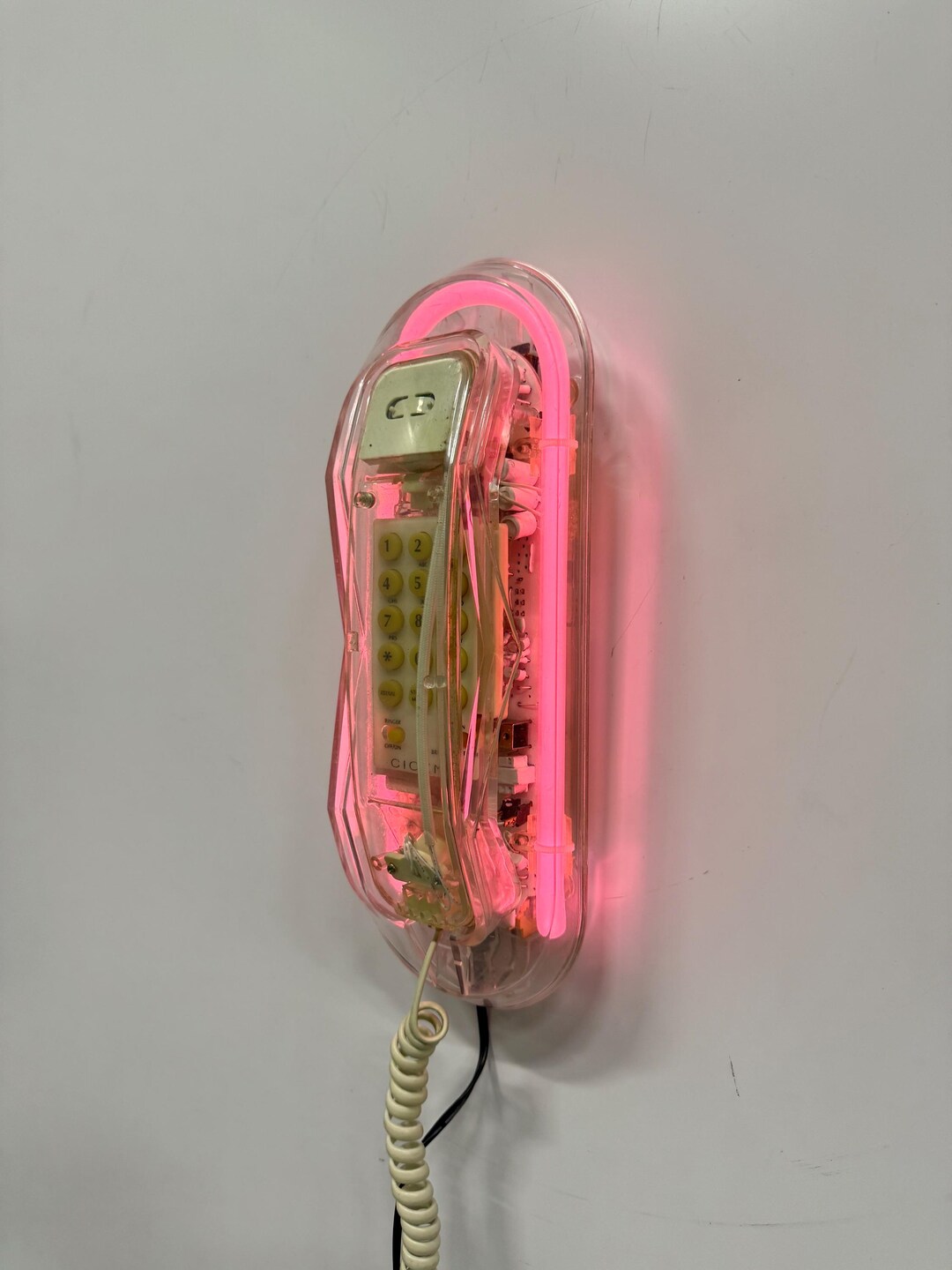 Vintage Cicena Rhonda Pink Transparent Neon Telephone, Retro 1980s ...