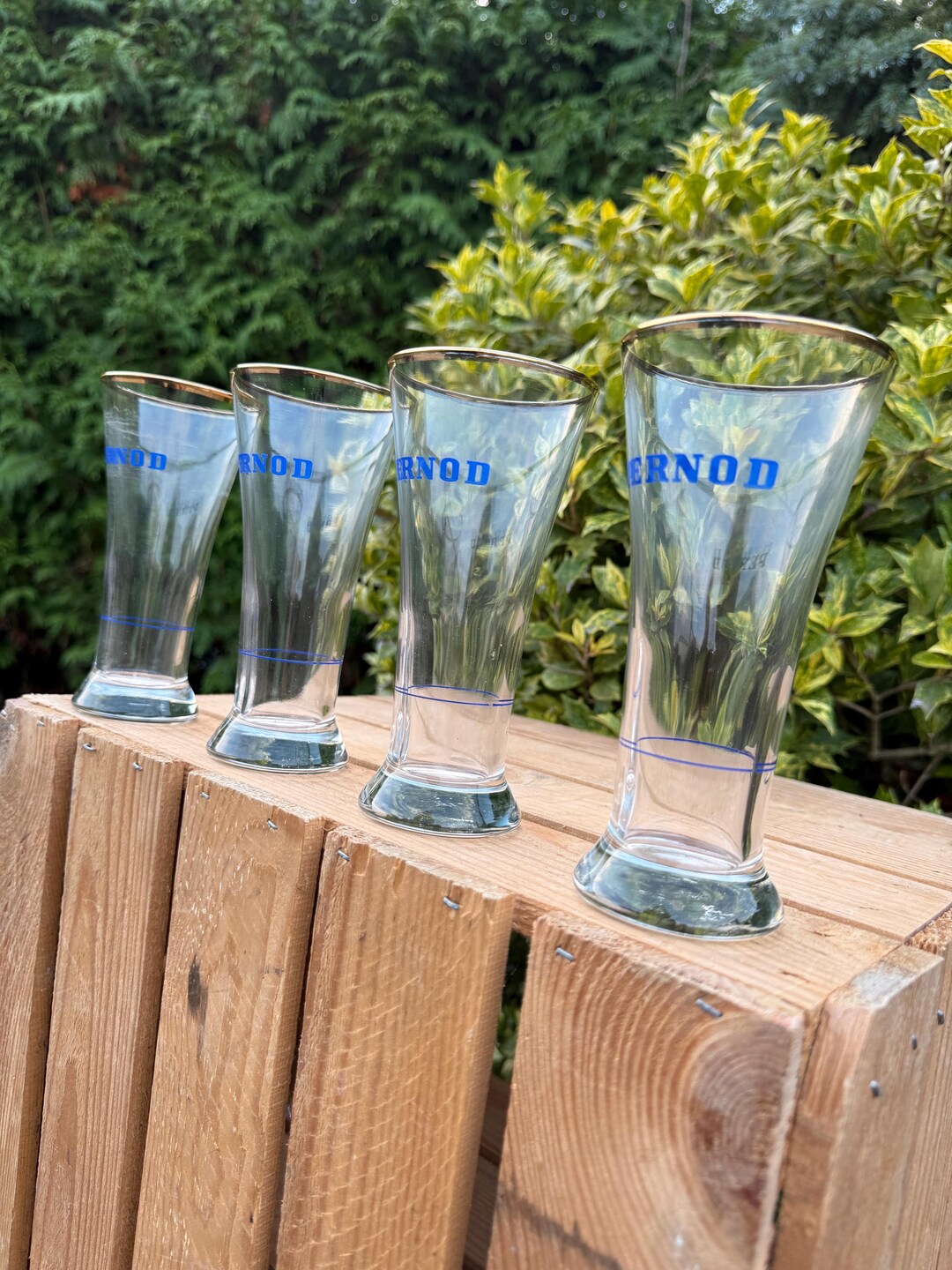 Vintage Pernod Glass Set, French Anise Liquor Drinkware, Bar Cart ...