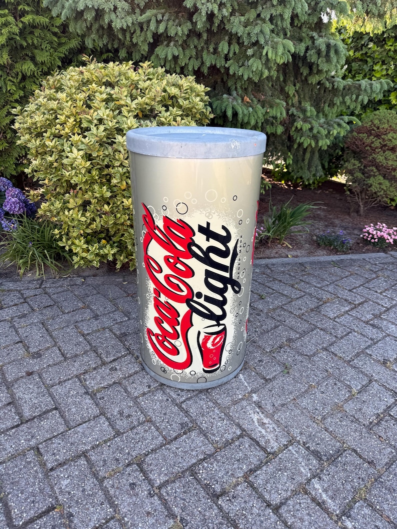 Vintage XXL Coca-cola Light Trash Can, Retro 80s 90s Waste Bin, Man ...