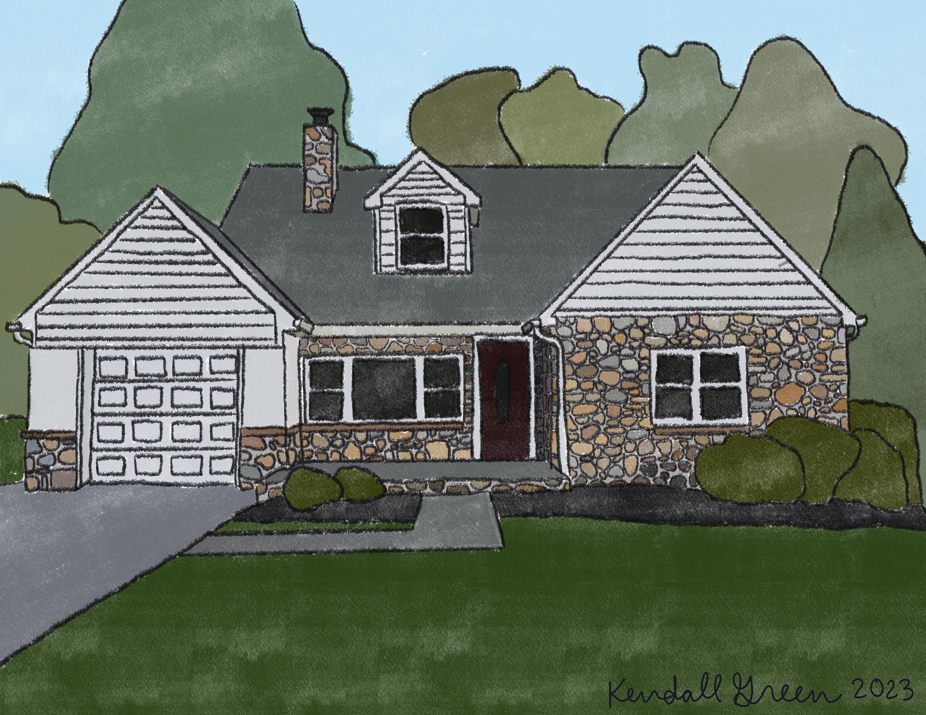 Custom House Portrait, Digital Download - Etsy