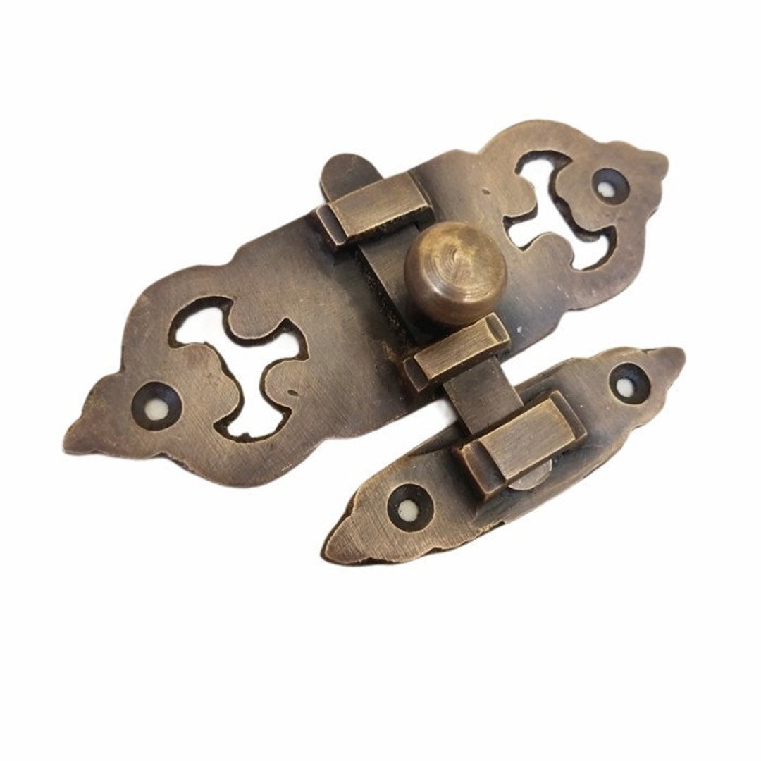 3 Pcs Vintage Latch Lock Solid Brass Ethnic Latch With Hook Chest Box ...
