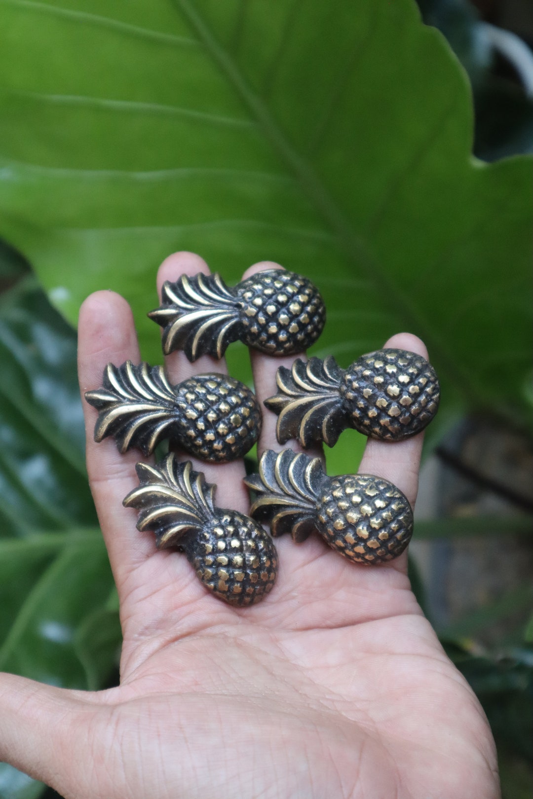 5 Pieces - Cute Small Pineapple Vintage Drawer Pull - Antique Solid ...