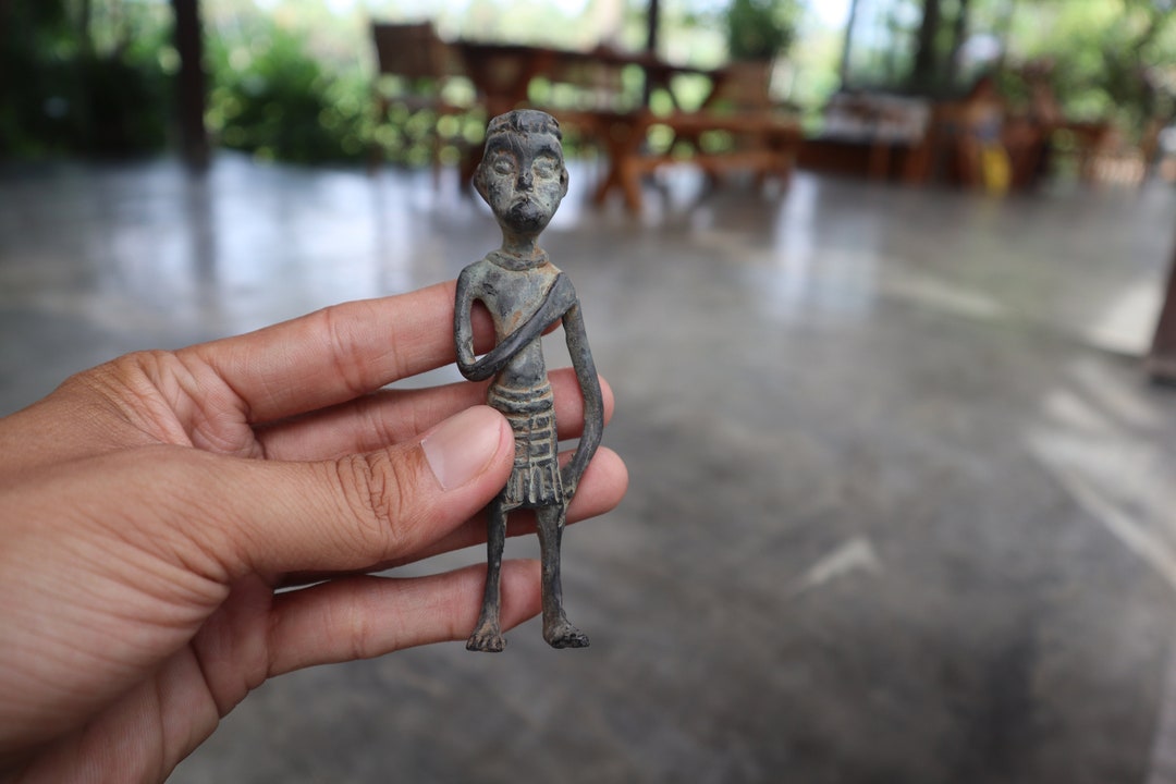 Vintage Solid Brass Ethnic Pulu - Antique Small Man Brass Figurine - Etsy