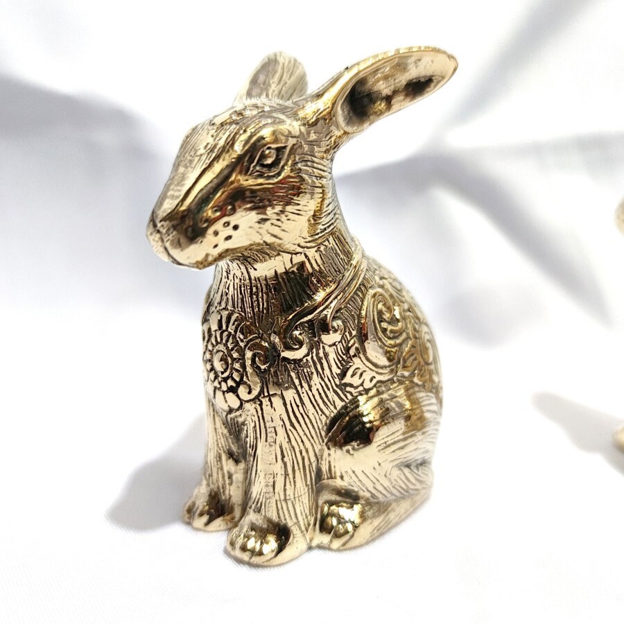 Vintage Brass Rabbit Statue Antique Brass Figurine Animal - Etsy