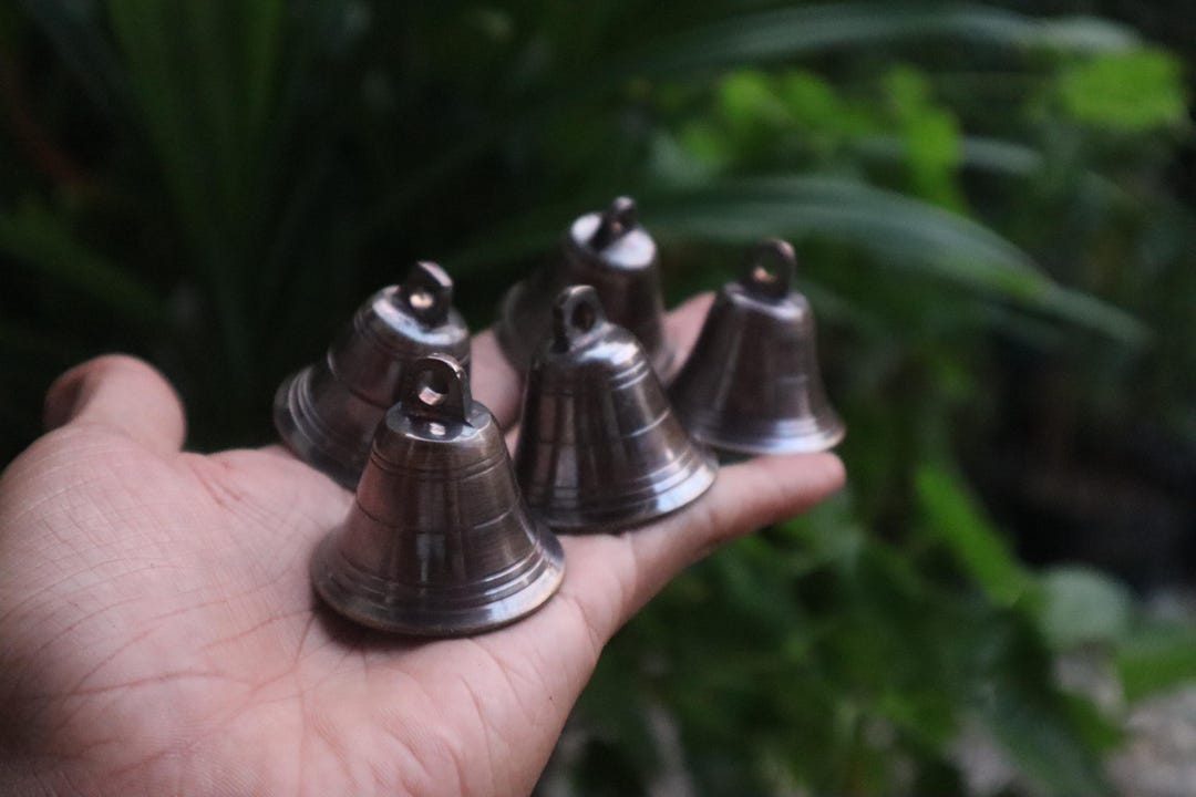 5 Pieces - 3.5cm Vintage Solid Brass Bell for Home and Pets - Antique ...