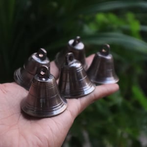 5 Pieces - 3.5cm Vintage Solid Brass Bell for Home and Pets - Antique ...