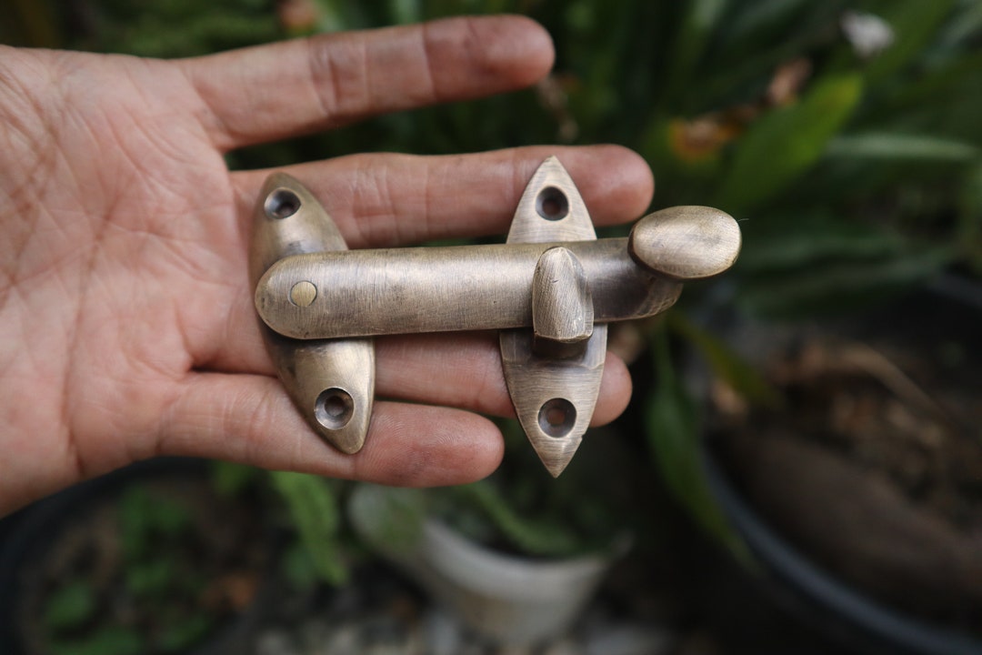 4 Piece - 2.3" Inches Vintage Solid Brass Latch Lock for Window or Door ...