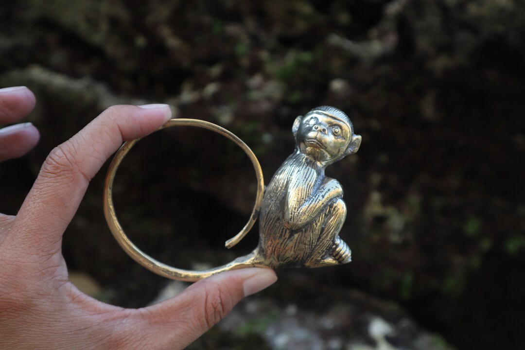 Vintage Brass Monkey Statue – Long Tail Bronze Figurine - Etsy