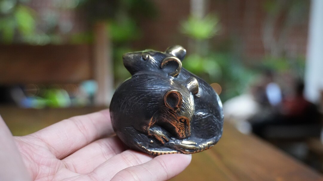 Vintage Couple Brass Mouse Figure Statue - Antique Bronze Mice for ...