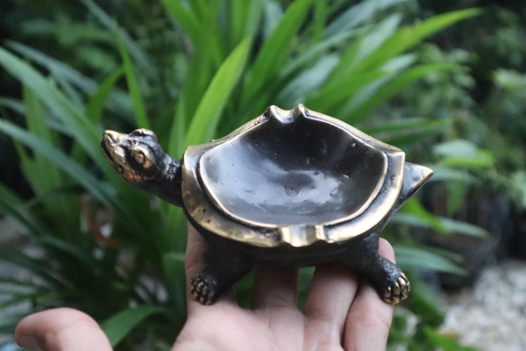 Vintage Turtle Brass Ashtray - Antique Bronze Ashtray Tobacciana - Etsy