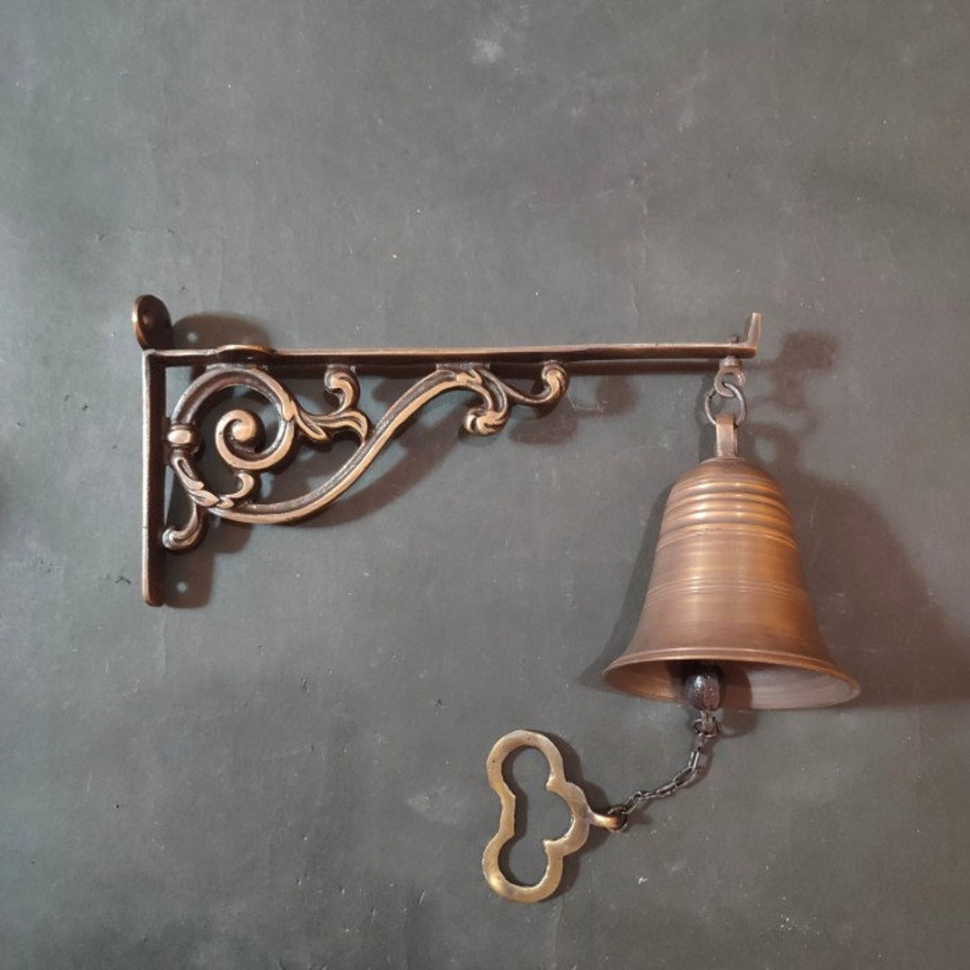 Vintage Brass Door Bell Antique Front Door Bell Classic Etsy