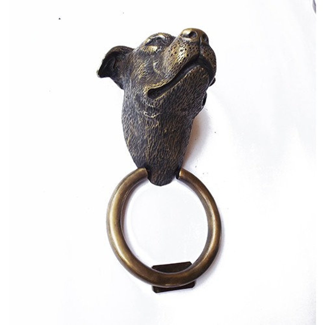 Brass Door Knocker Vintage Dog Brass Door Knocker Solid Vintage ...