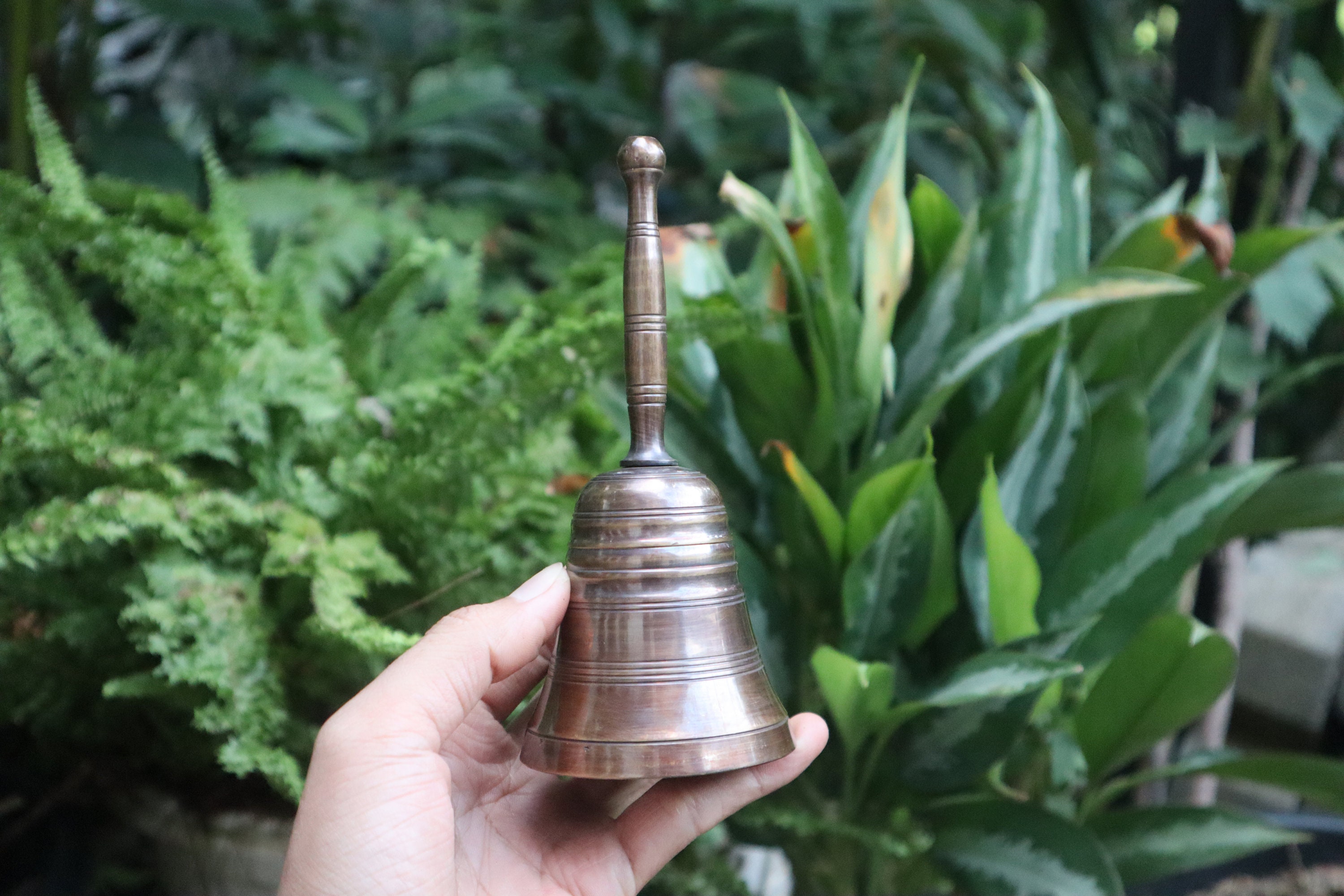 6 Vintage Hand Bell Solid Brass Old Vintage Solid - Etsy