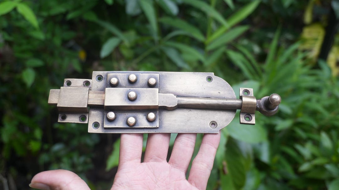 7.8" Inches - Vintage Solid Brass Latch Lock for Safe Door - Antique ...